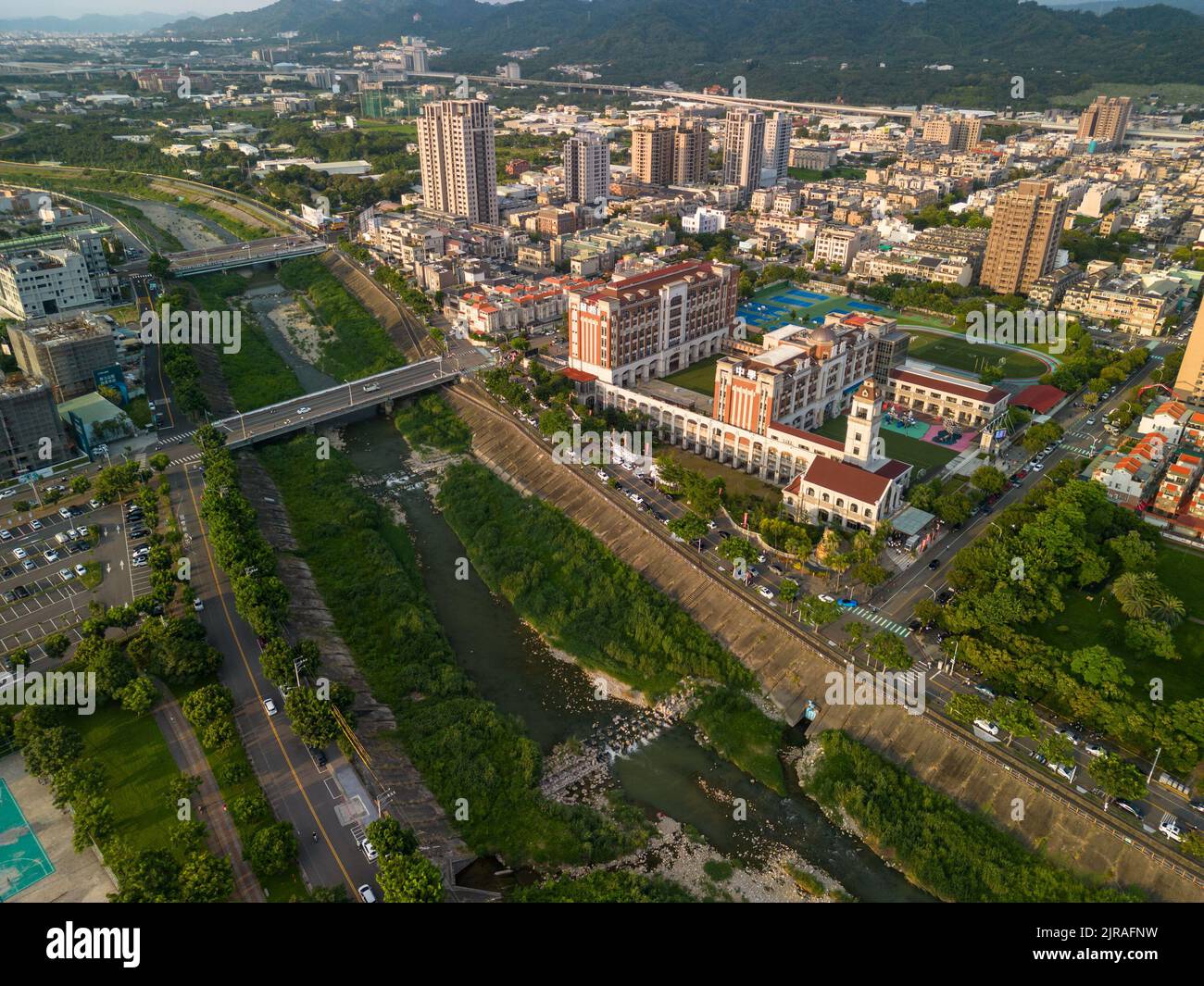 Taichung City, Taiwan - Aug 23, 2022 : Aerial view of Han River ...