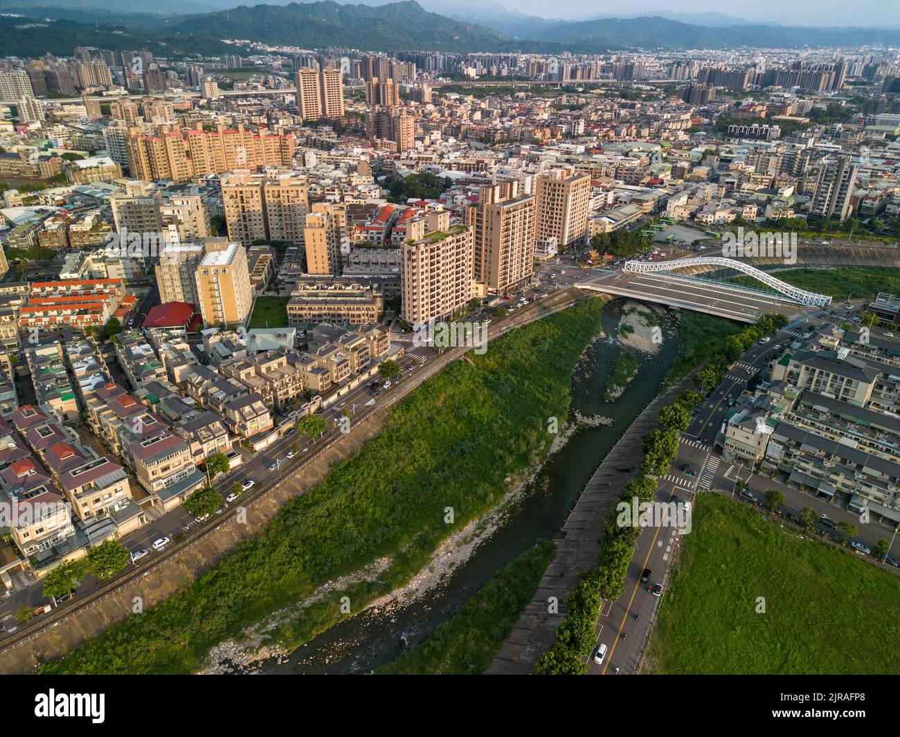 Taichung City, Taiwan - Aug 23, 2022 : Aerial view of Han River ...