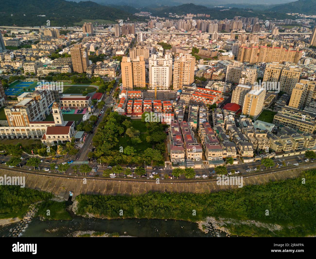 Taichung City, Taiwan - Aug 23, 2022 : Aerial view of Han River ...