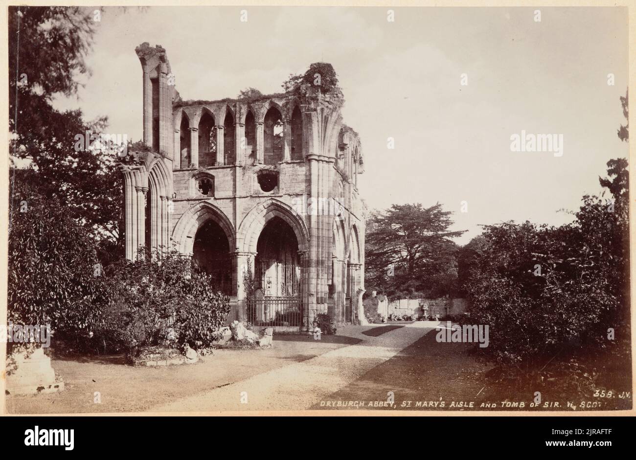 Dryburgh Abbey, St Mary's Aisle and Tomb of Sir W Scott, 1880s ...