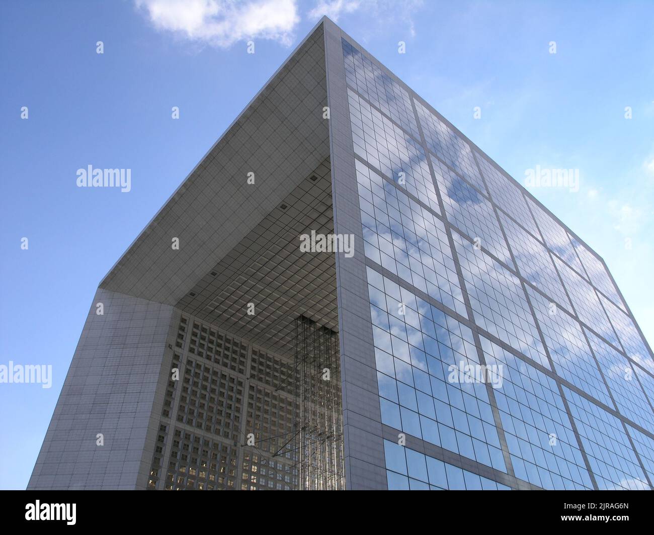 A low angle shot of the Grande Arche de la Defense in Puteaux, France ...