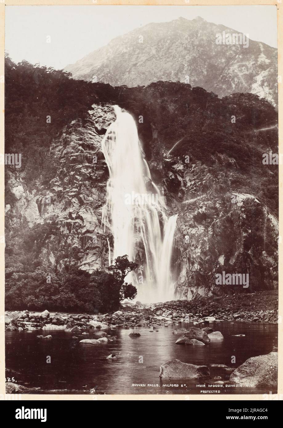 Bowen Falls, Milford Sound, 1883, Milford Sound, by William Hart, Muir ...
