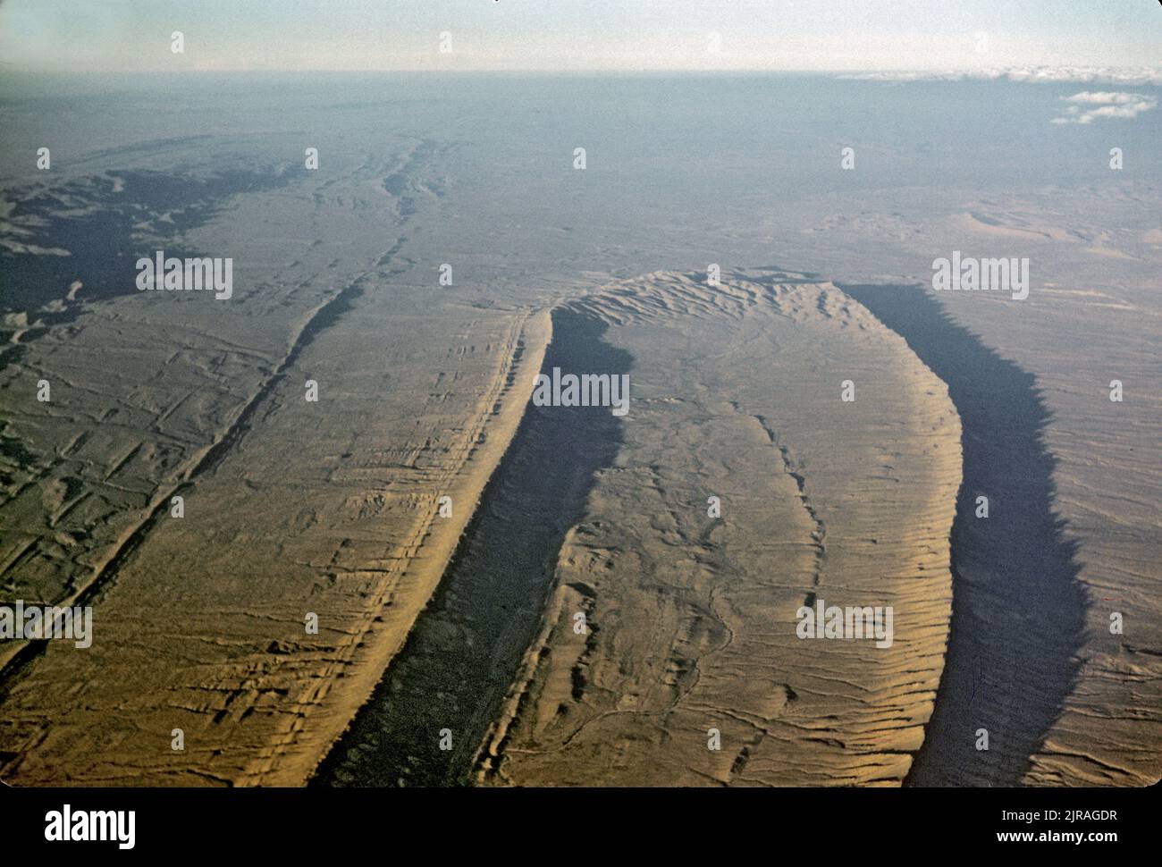 Algeria, Sahara Desert: aerial view of the region of Mecheria, south of ...