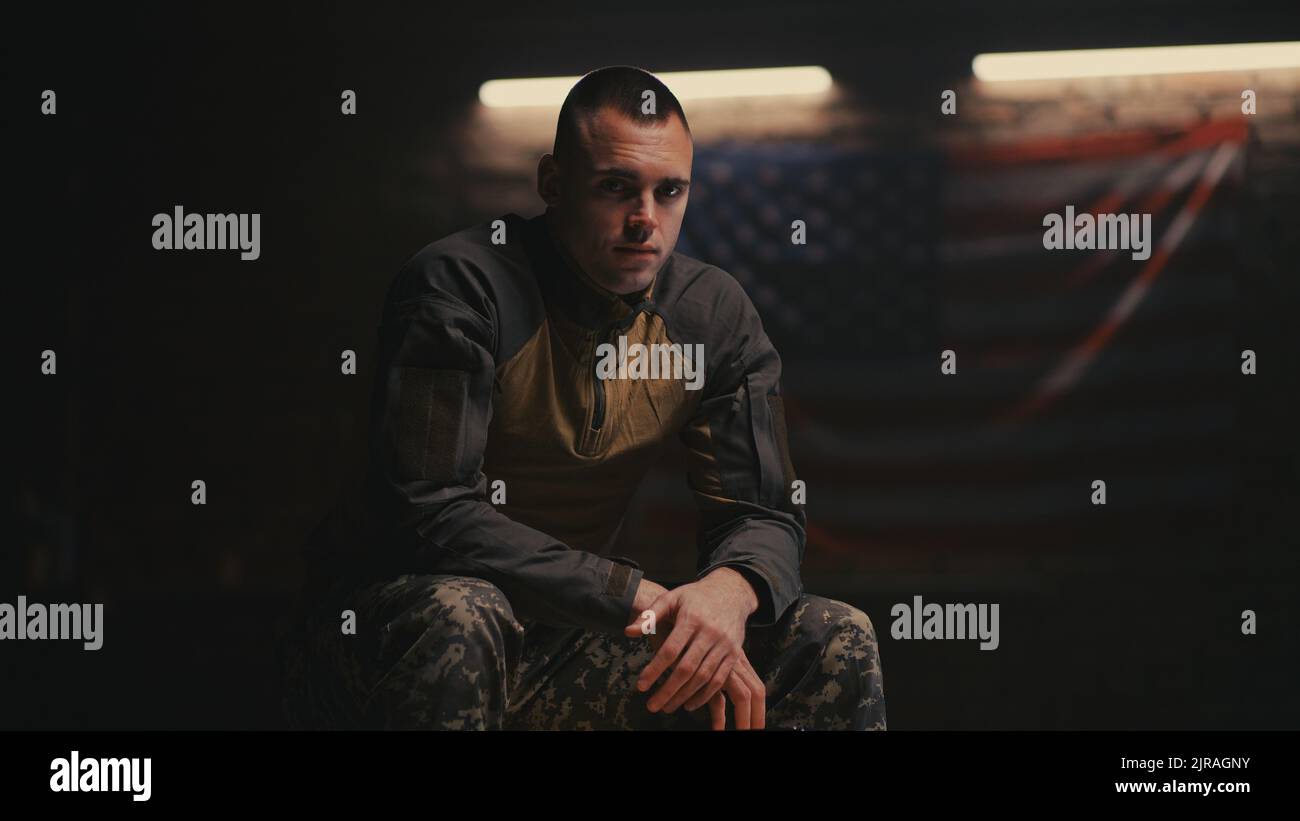 Soldier against national flag hi-res stock photography and images - Alamy