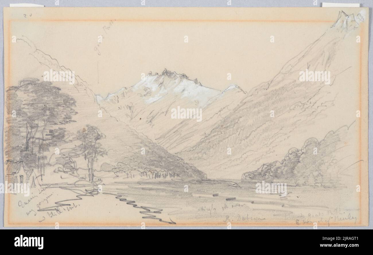 Goats Pass. East branch of the Bealey., 1866 , by Nicholas Chevalier ...