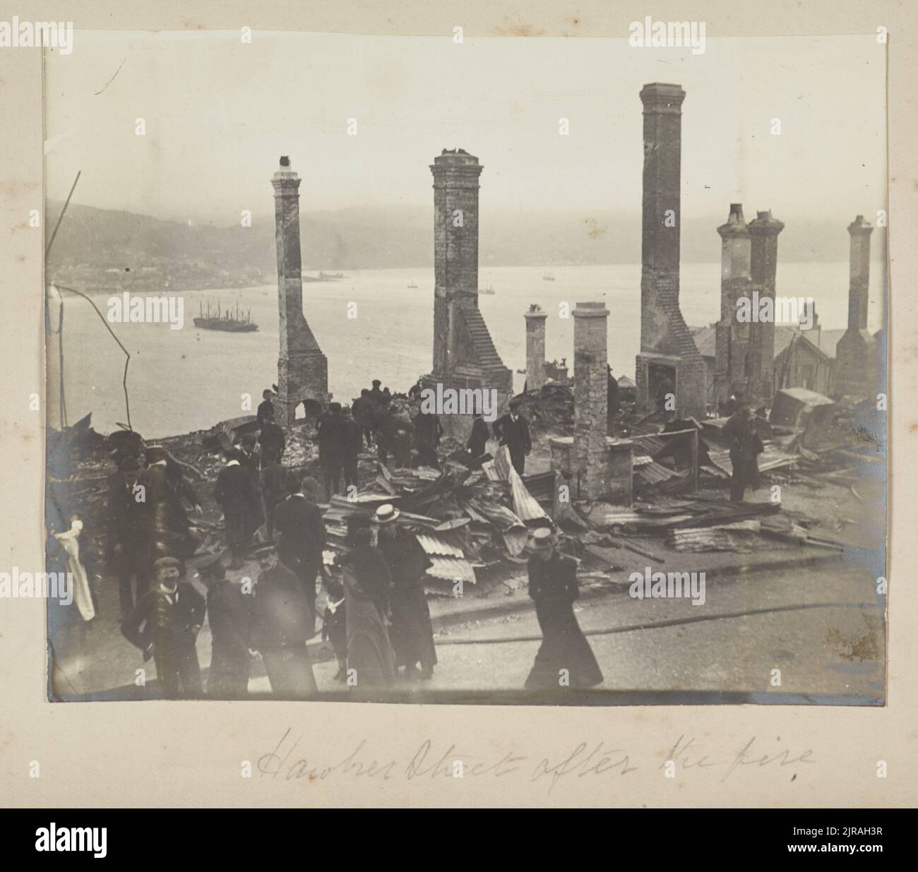 Hawker Street after the fire, circa 1900, Wellington, maker unknown ...