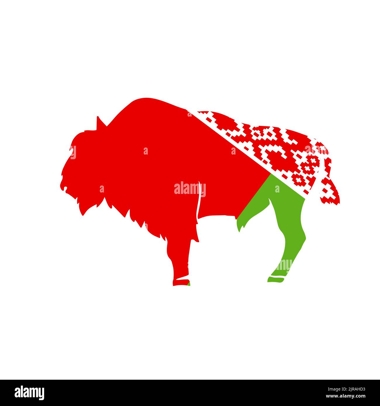 Bison from the Belarusian flag. Vector illustration Stock Vector Image ...