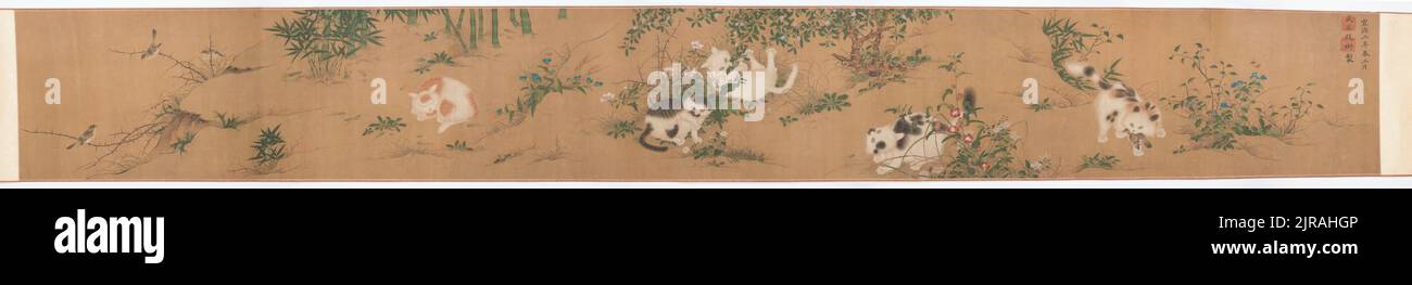 Five cats, late 18th century, China, by Zhu Zhanji, Liang Tongshu, Lv ...