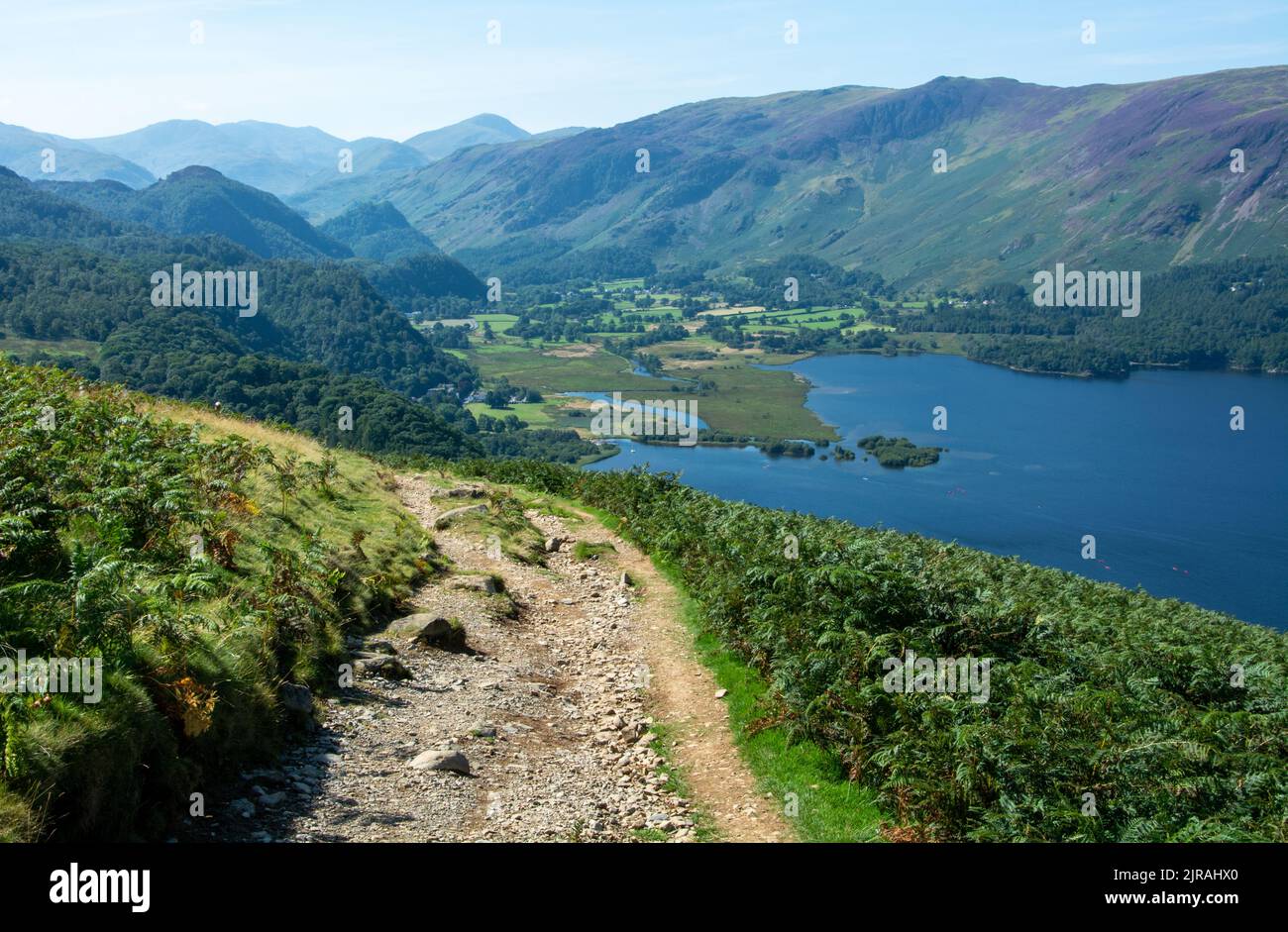 Image of a stone path through the Lake district mountains past ...