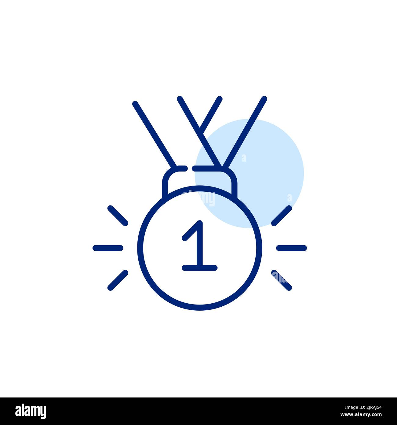 First place shining medal. Winning the competition, being top class ...