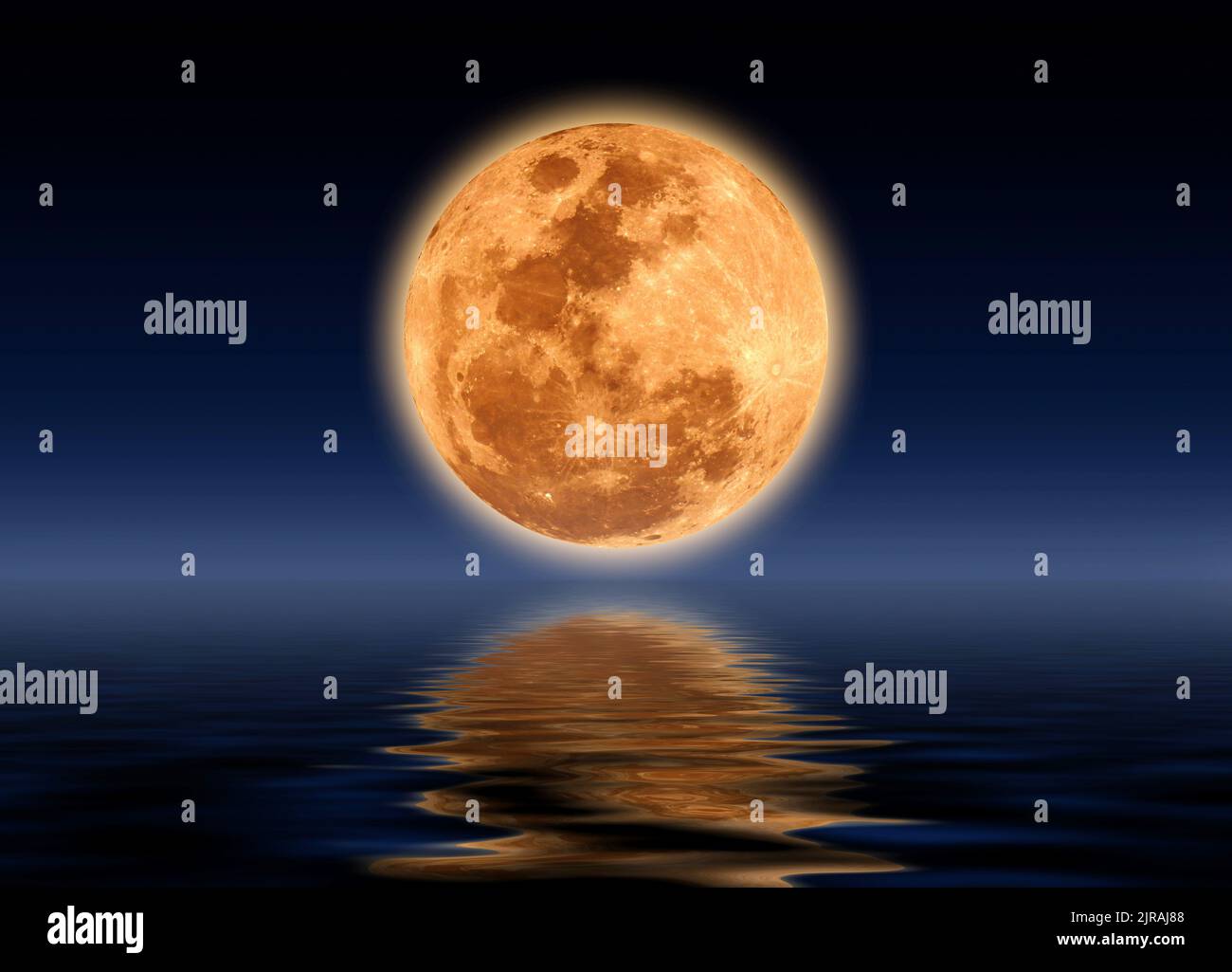 full moon reflecting water in the night Stock Photo - Alamy