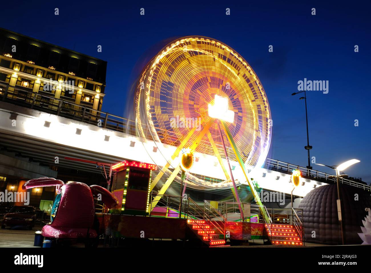 Rotating carousel in Kiev, Ukraine Stock Photo - Alamy