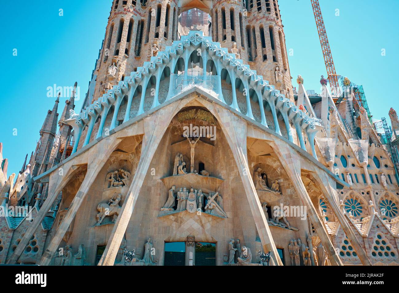 BARCELONA, SPAIN -MAY 19, 2018: The Basilica i Temple Expiatori de la Sagrada Familia in ...