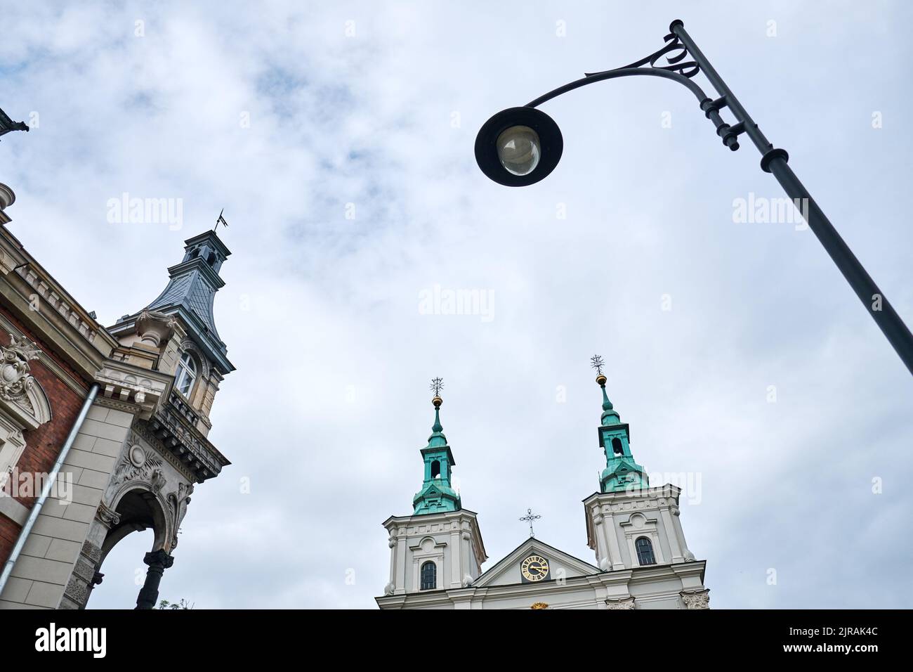 lamppost and church on the sky background Stock Photo - Alamy