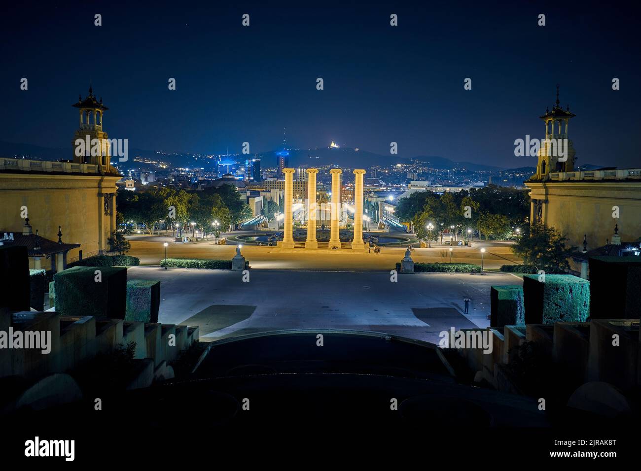 The Four Columns in Barcelona Stock Photo - Alamy