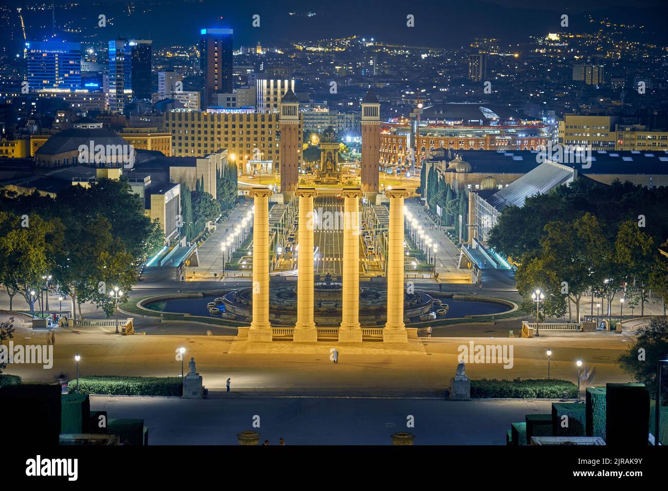 The Four Columns in Barcelona Stock Photo - Alamy