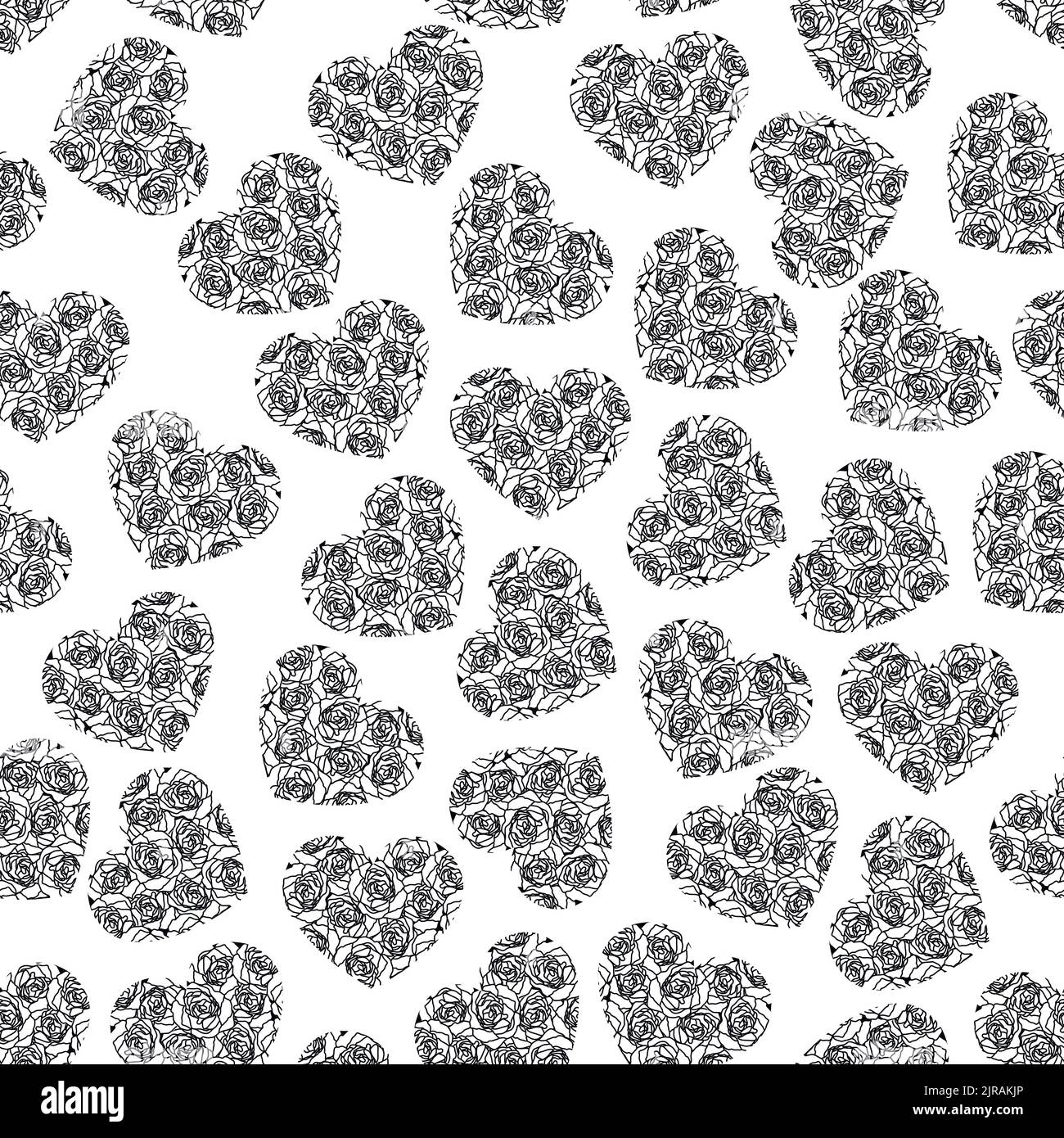 Pattern Hearts with Flowers. Valentines day. Hearts file. Love ...