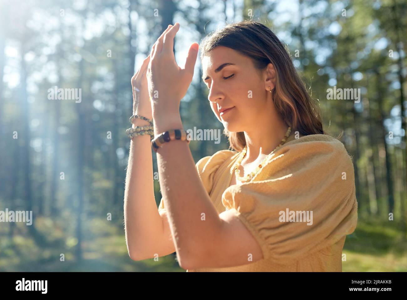 Magic forest light woman hi-res stock photography and images - Alamy