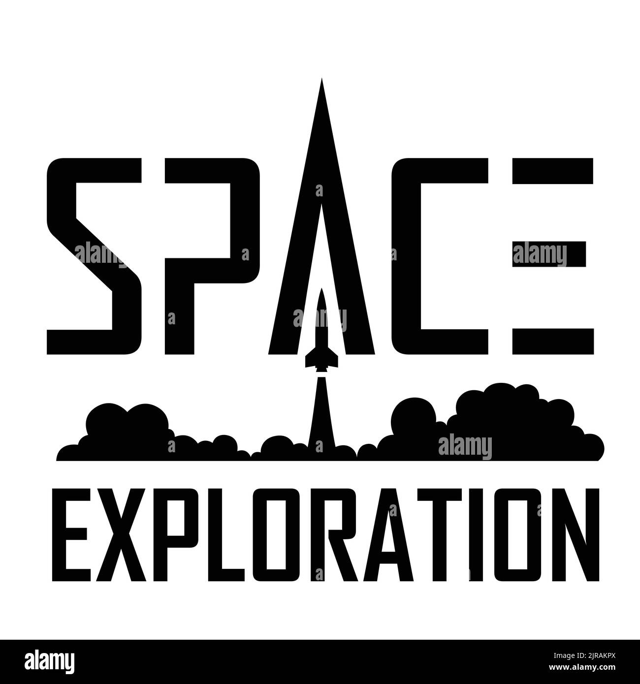Illustration of Space Exploration Logo with Futuristic Text Stock ...