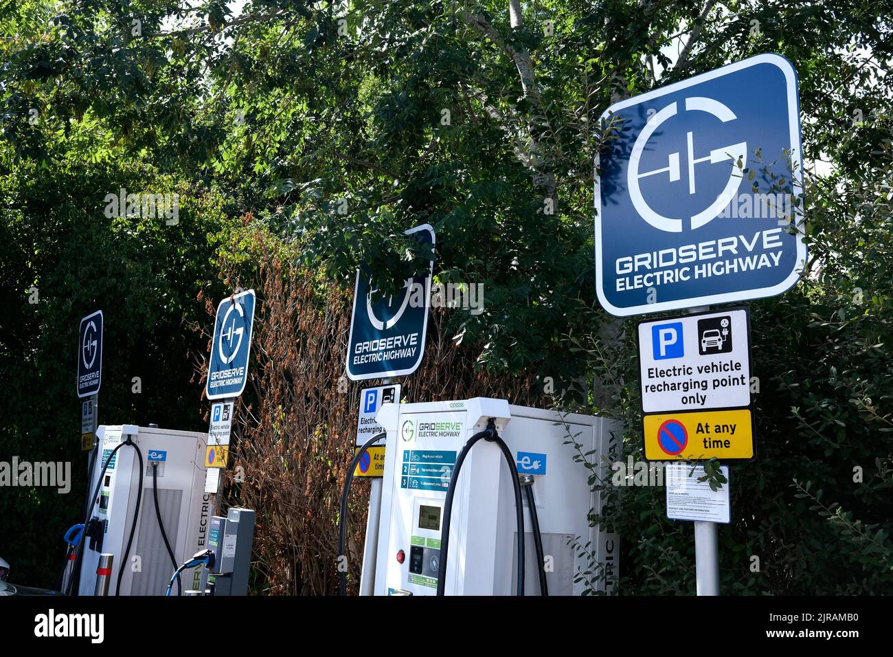electric vehicle charging points in clacket lane,kent county,uk august ...