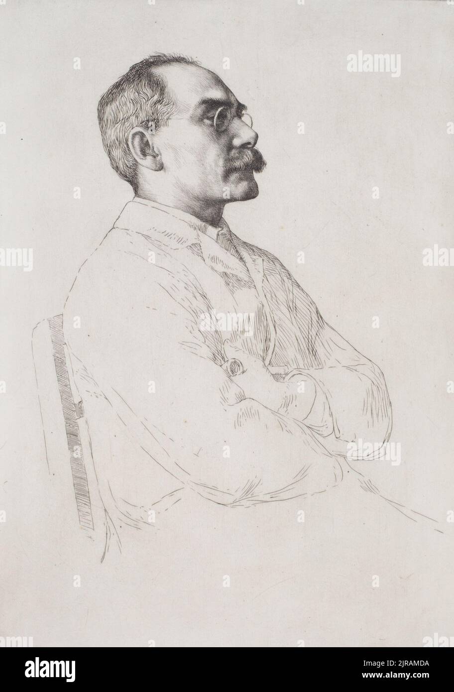 Rudyard Kipling, No. 1, 1898, England, by William Strang. Gift of Sir ...