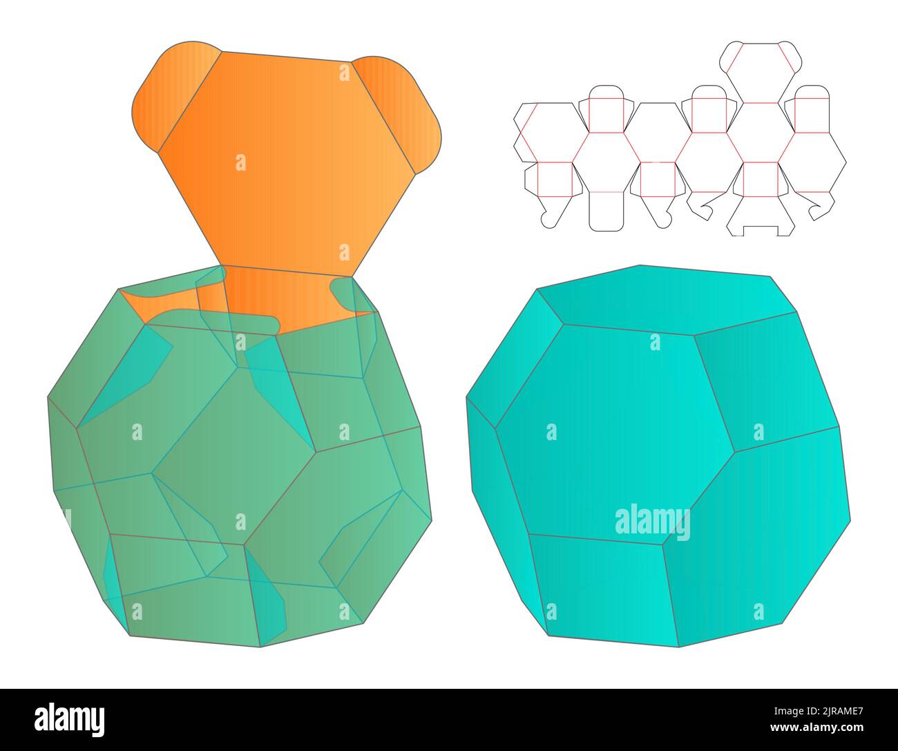 Box packaging die cut template design. 3d mock-up Stock Vector Image ...