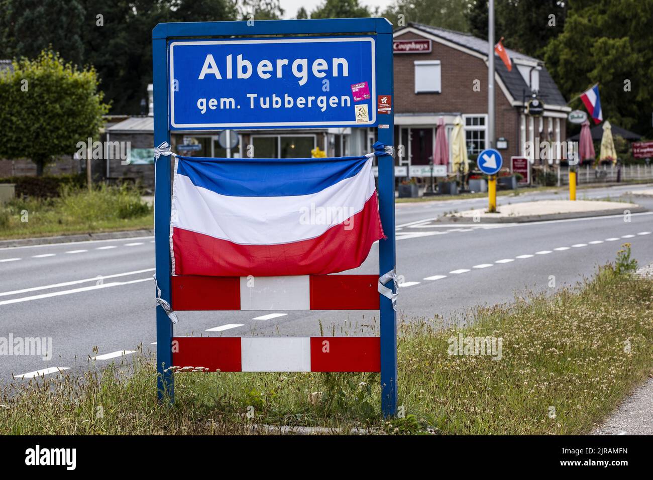 2022-08-23 15:27:32 ALBERGEN - Place name sign of Albergen with an ...