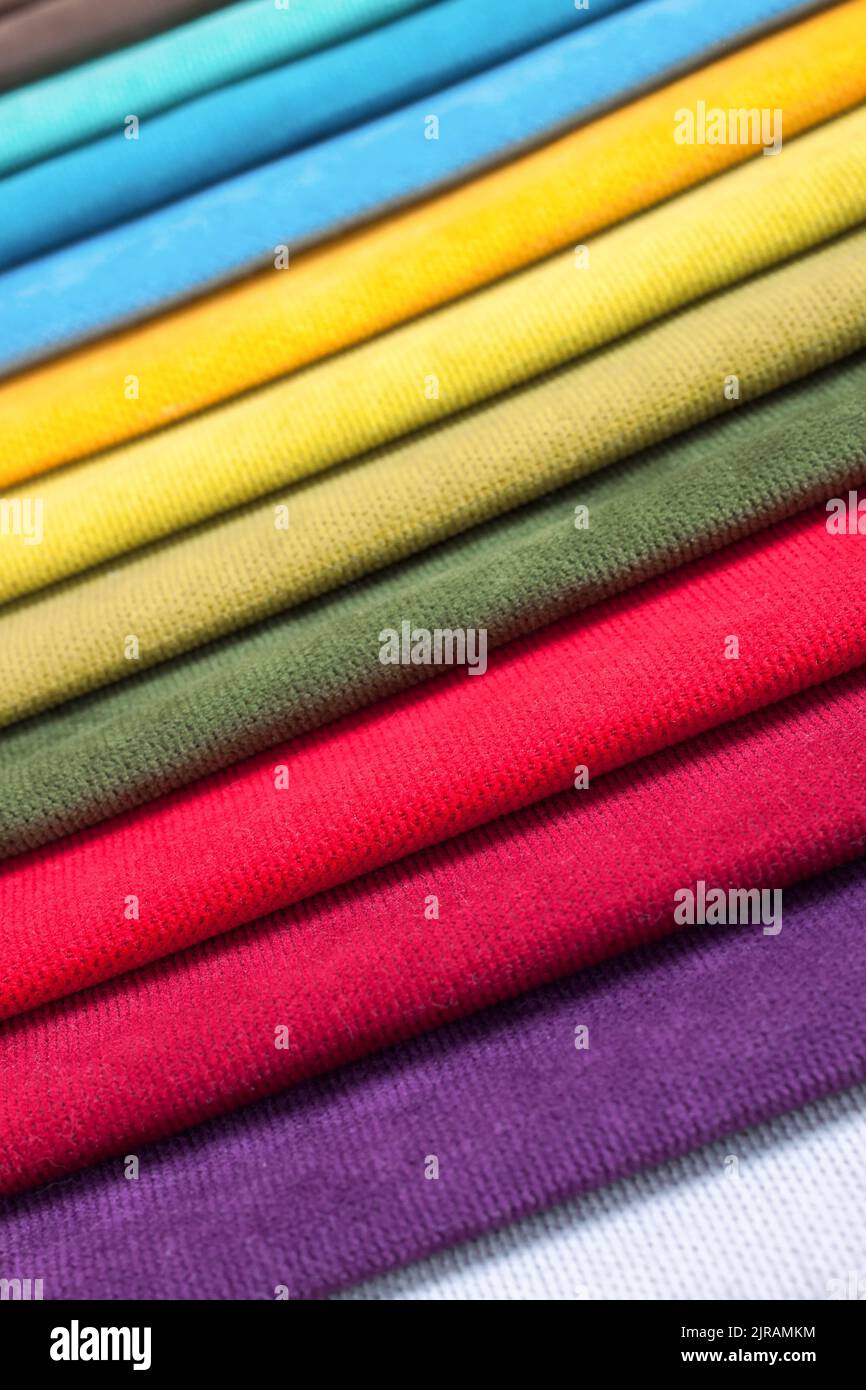 Color samples of the upholstery fabric in the assortment. palette of ...