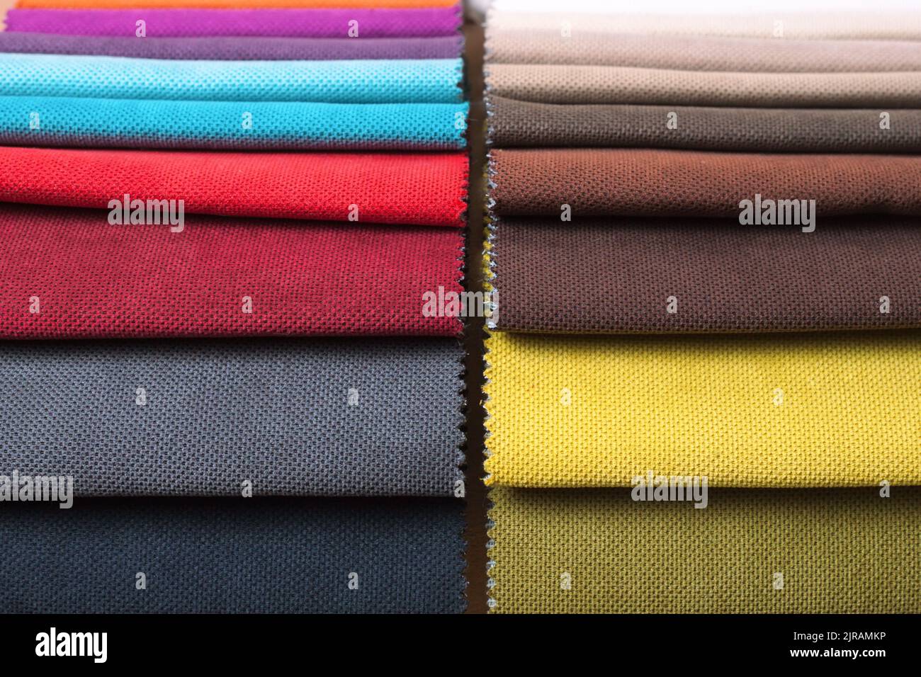 Color samples of the upholstery fabric in the assortment Stock Photo ...