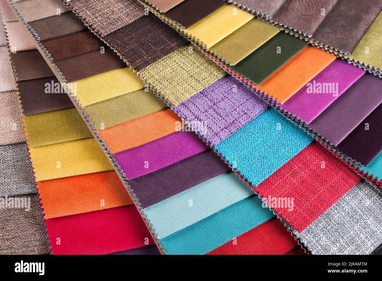 Color samples of the upholstery fabric in the assortment Stock Photo ...