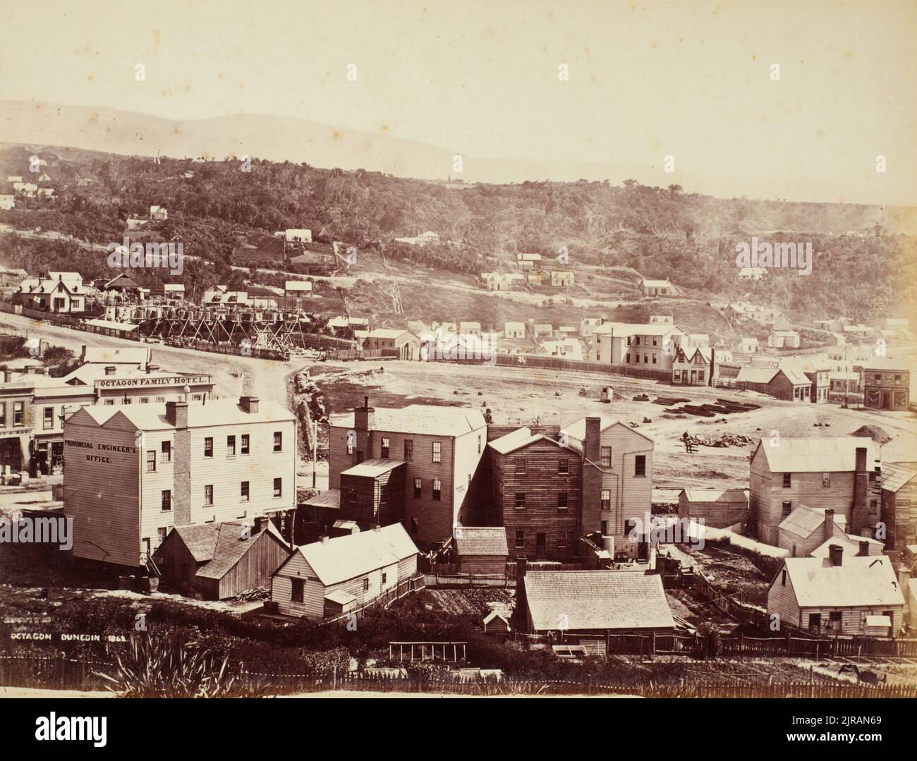 Octagon, Dunedin, 1862, Dunedin, by William Meluish Stock Photo - Alamy