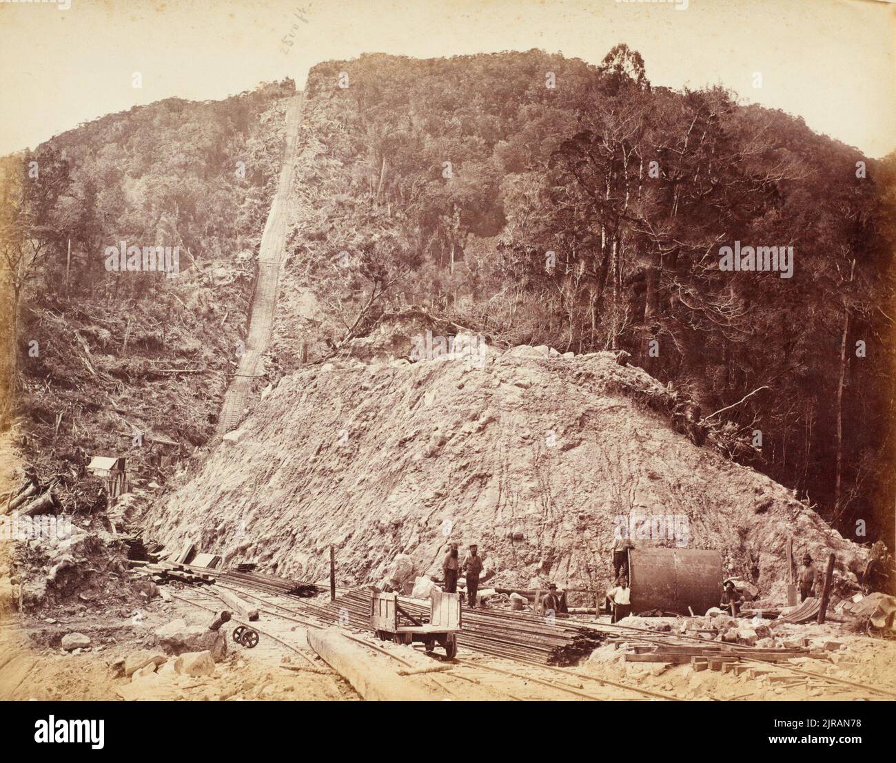 Top of lower incline, with Brake in construction, and up upper incline ...