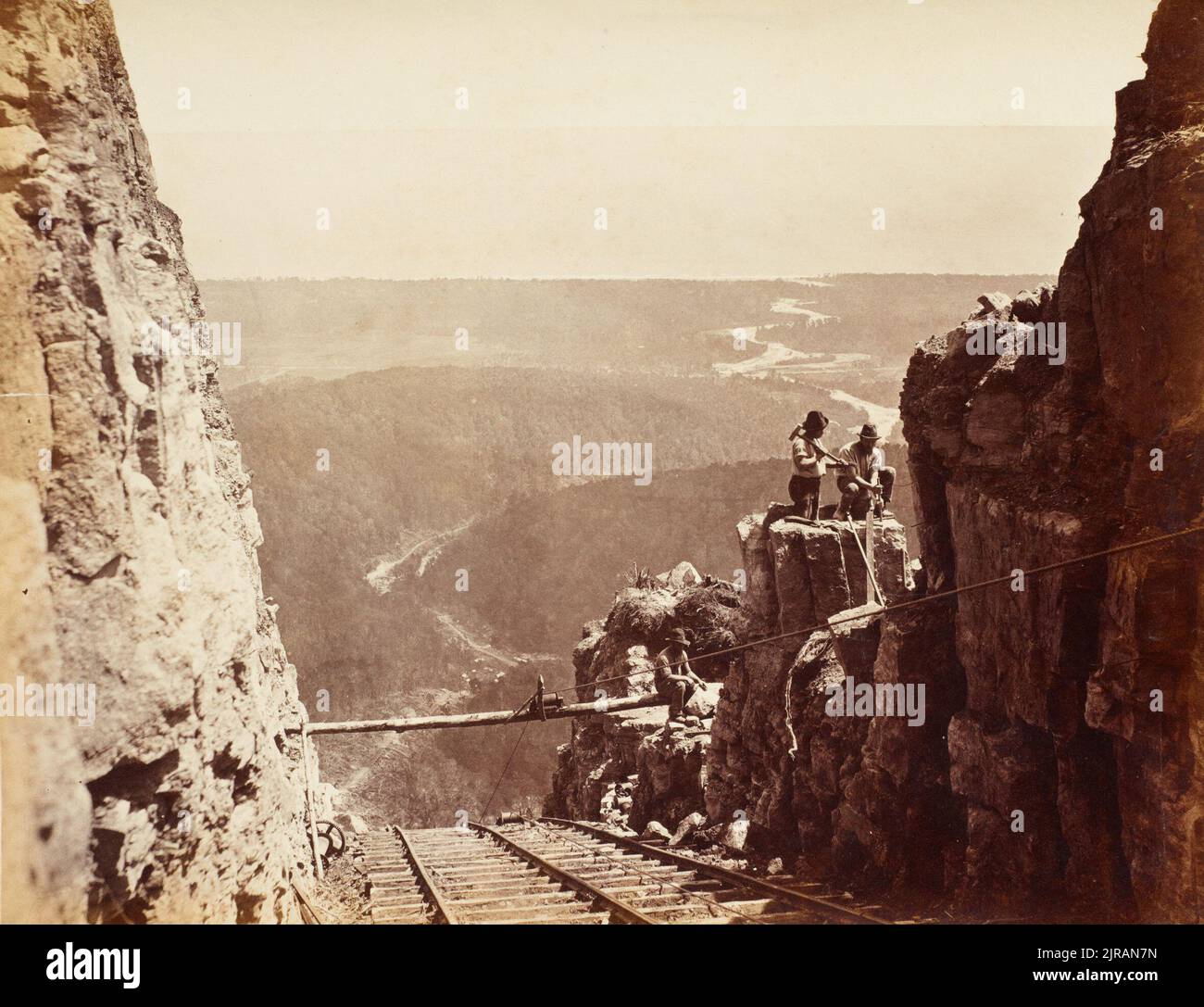 View from top of upper incline, looking down towards sea. From the ...