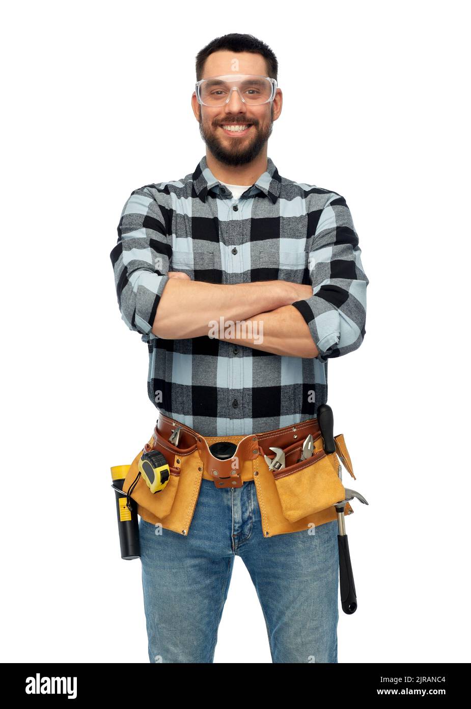 Portrait happy builder man hi-res stock photography and images - Alamy