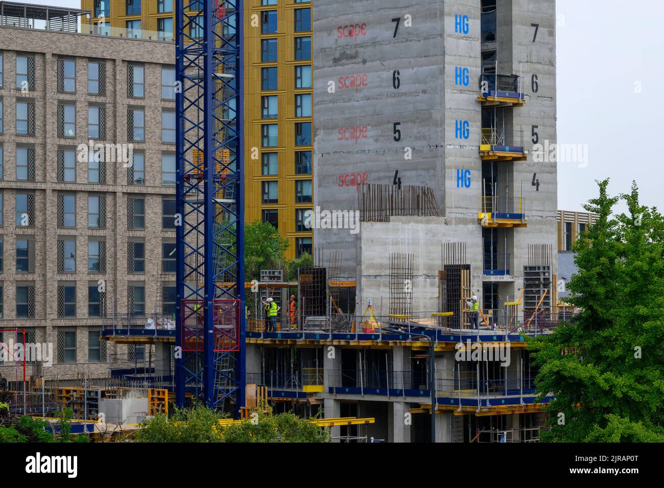 Urban tower block project (modern high-rise multi-storey apartments ...