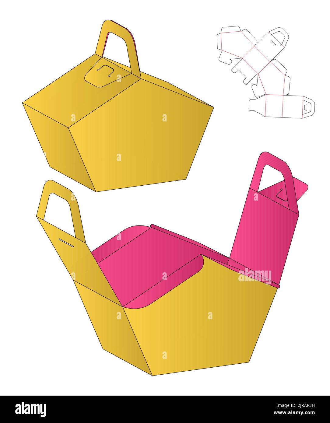 Box packaging die cut template design. 3d mock-up Stock Vector Image ...