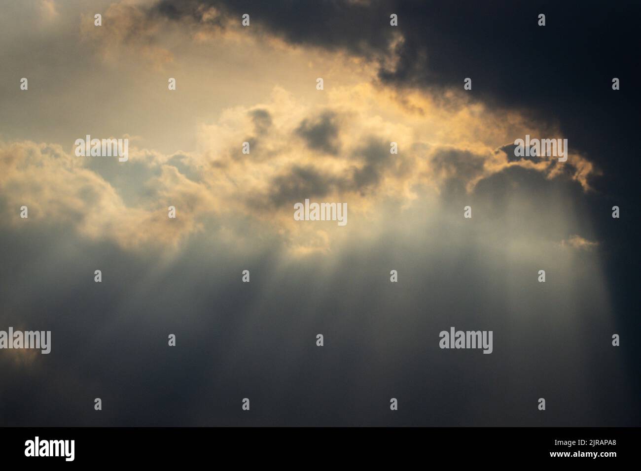 the dark clouds with sunny of sunset before raining Stock Photo - Alamy