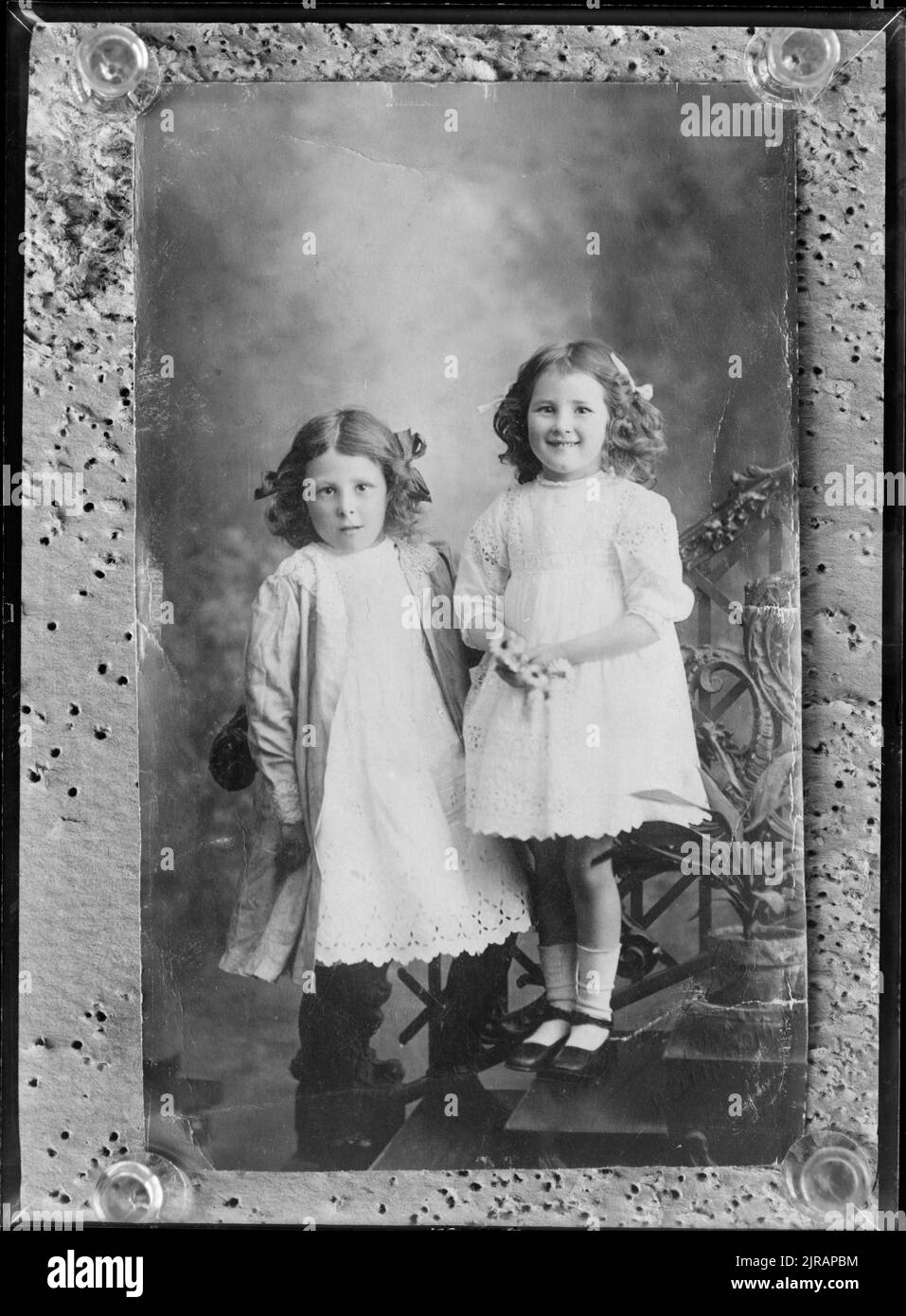 Copy of a portrait of two children, inscribed Miss Clark 1/2 doz PC ...