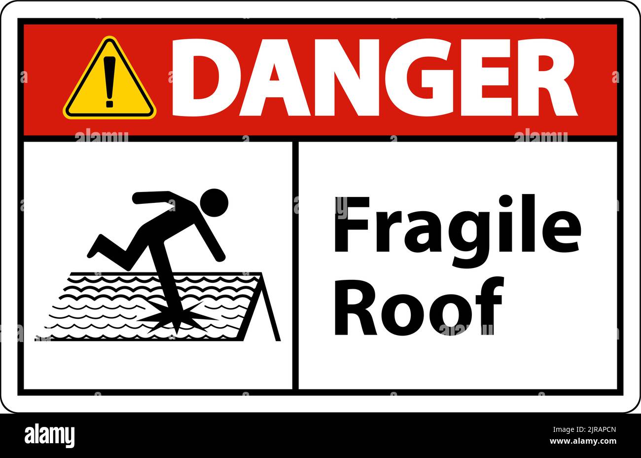 Danger Fragile Roof Sign On White Background Stock Vector Image & Art ...