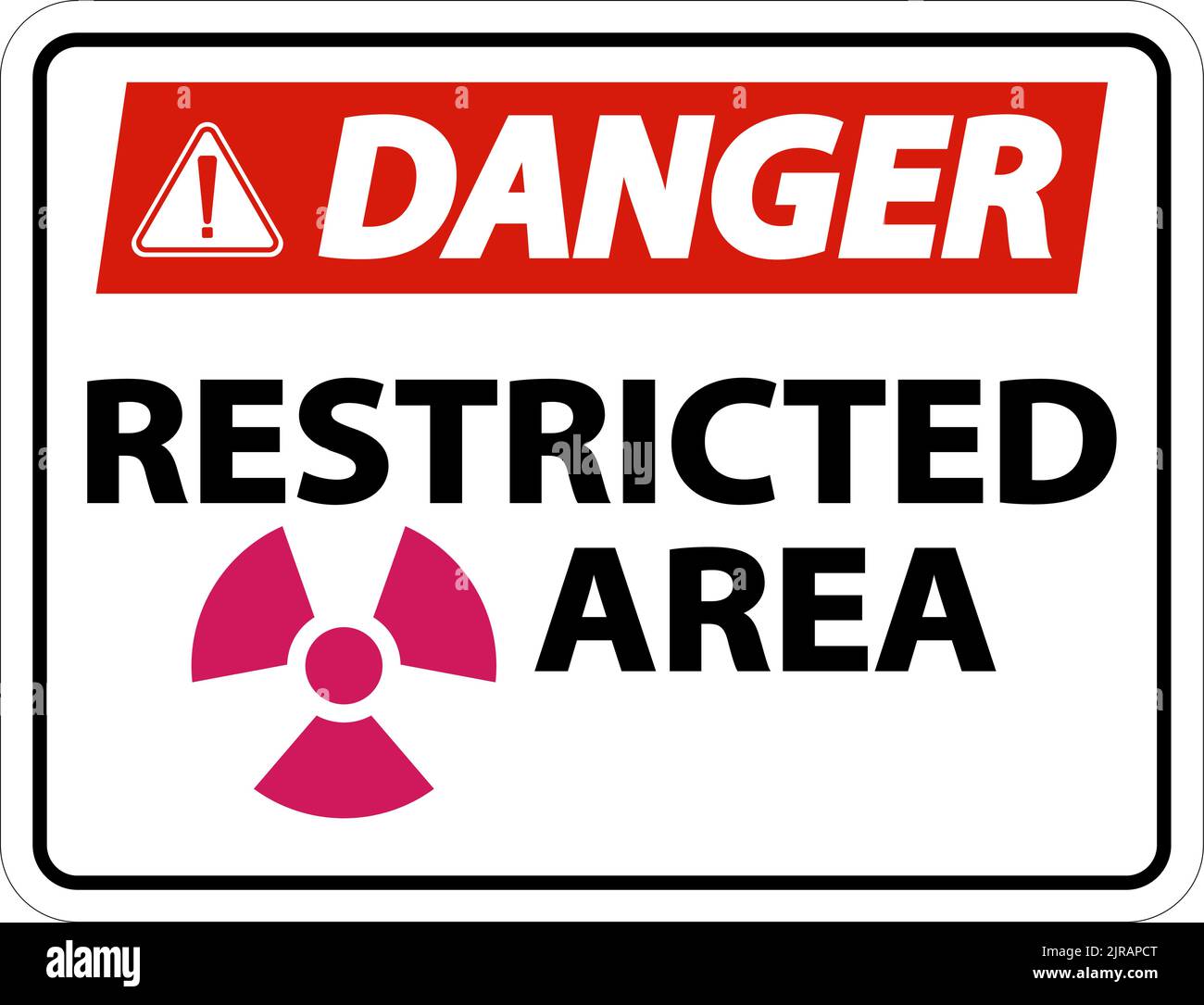 Danger Restricted Area Sign On White Background Stock Vector Image ...