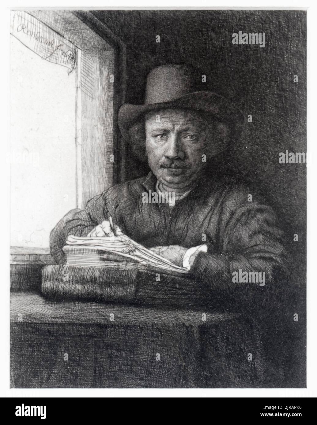 'Self-Portrait Etching at a Window,' 1648 / 1878. Heliogravure by ...