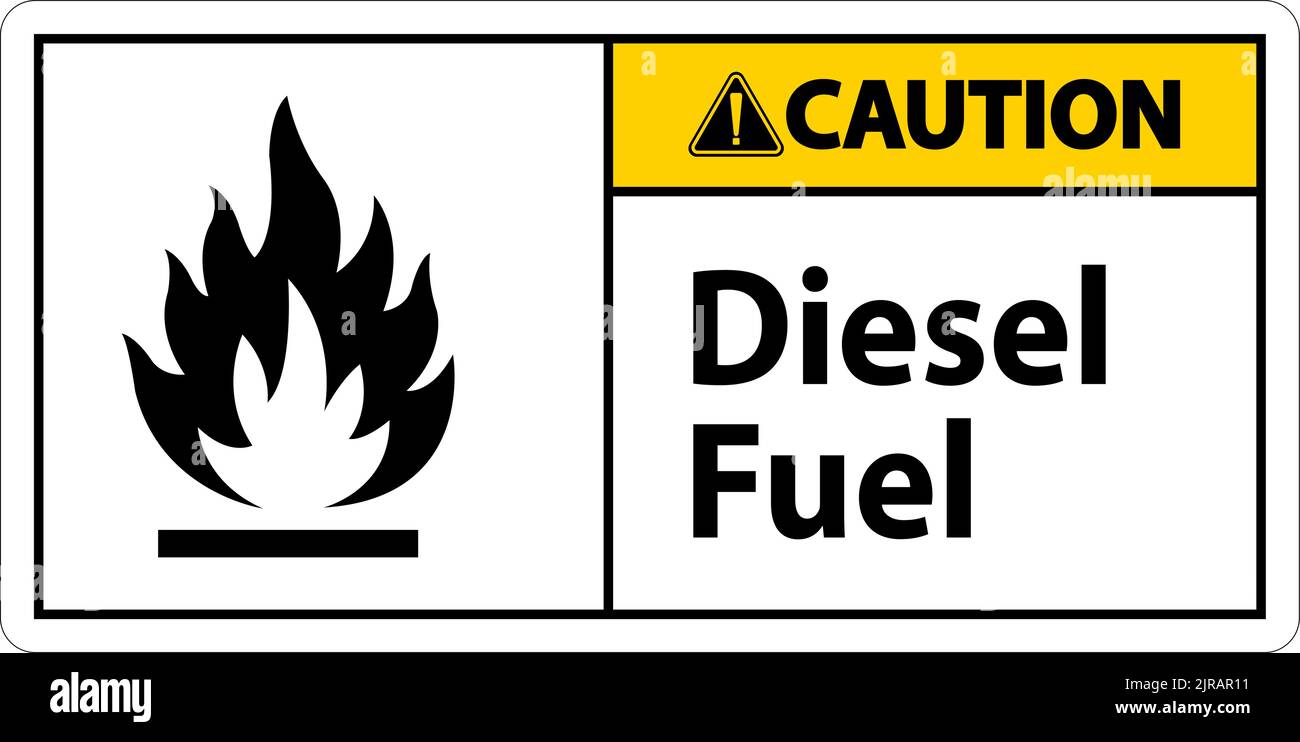 Caution Diesel Fuel Sign On White Background Stock Vector Image & Art ...