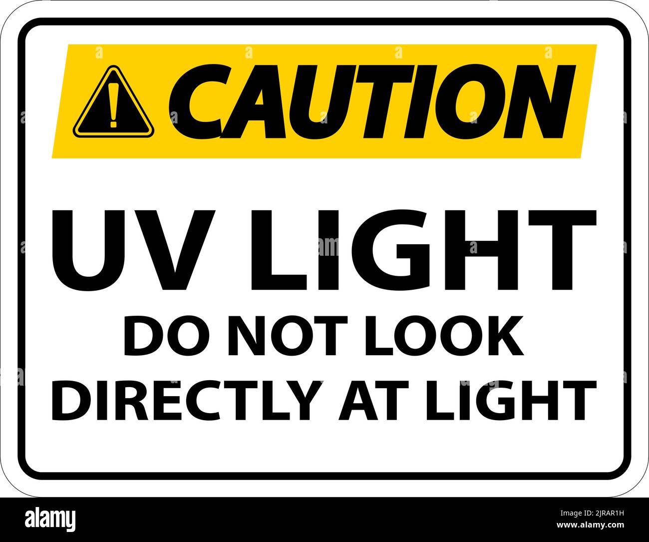 UV Light Do Not Look Directly At Light Sign On White Background Stock ...
