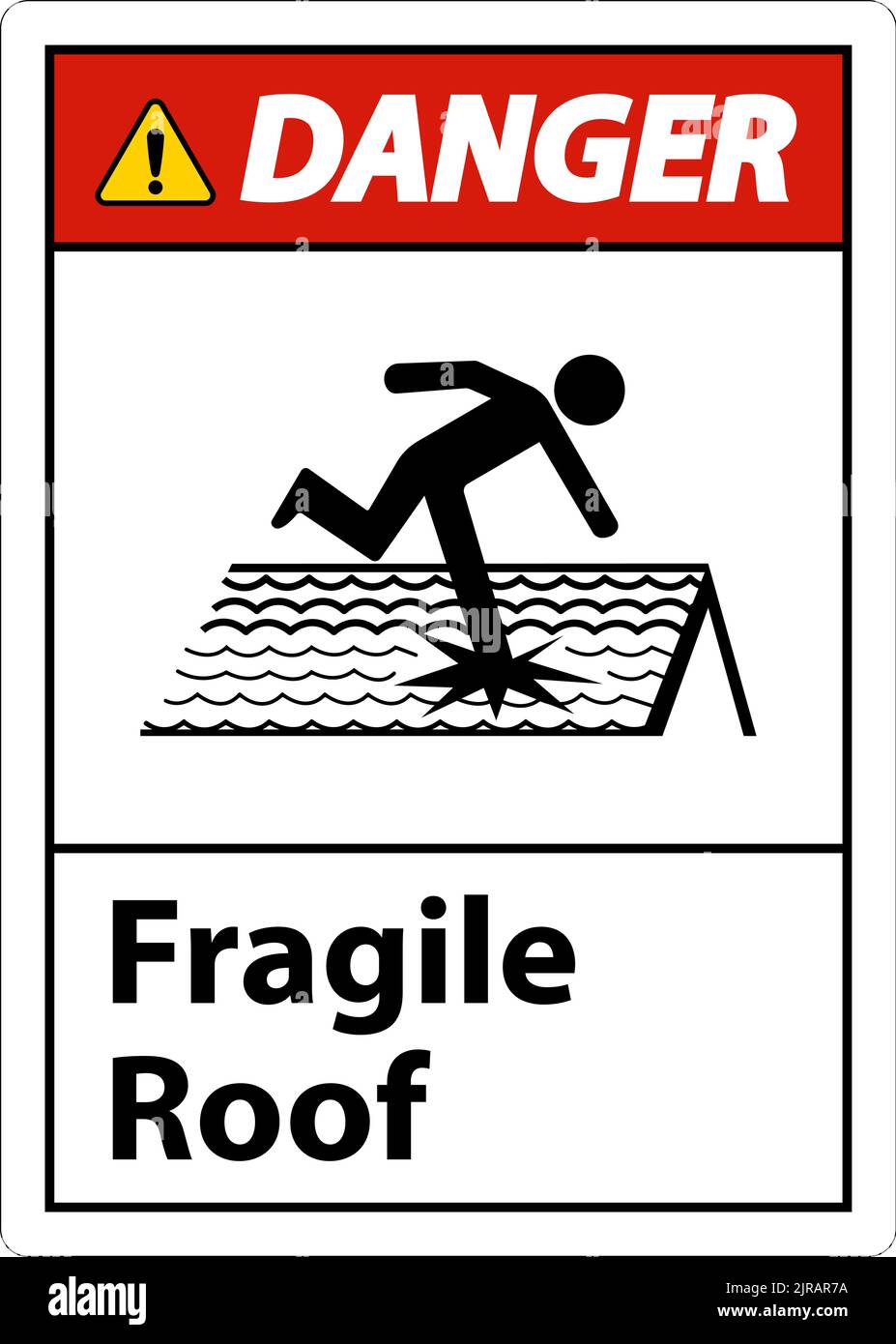 Danger Fragile Roof Sign On White Background Stock Vector Image & Art ...