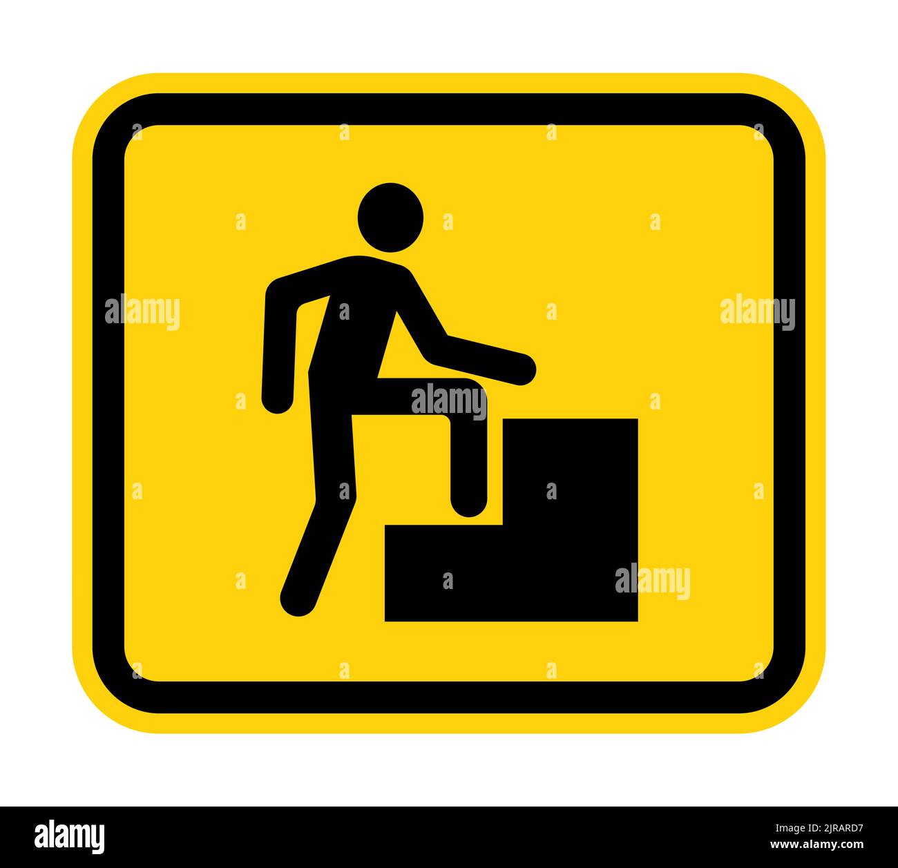 Caution Step Up Sign On White Background Stock Vector Image & Art - Alamy