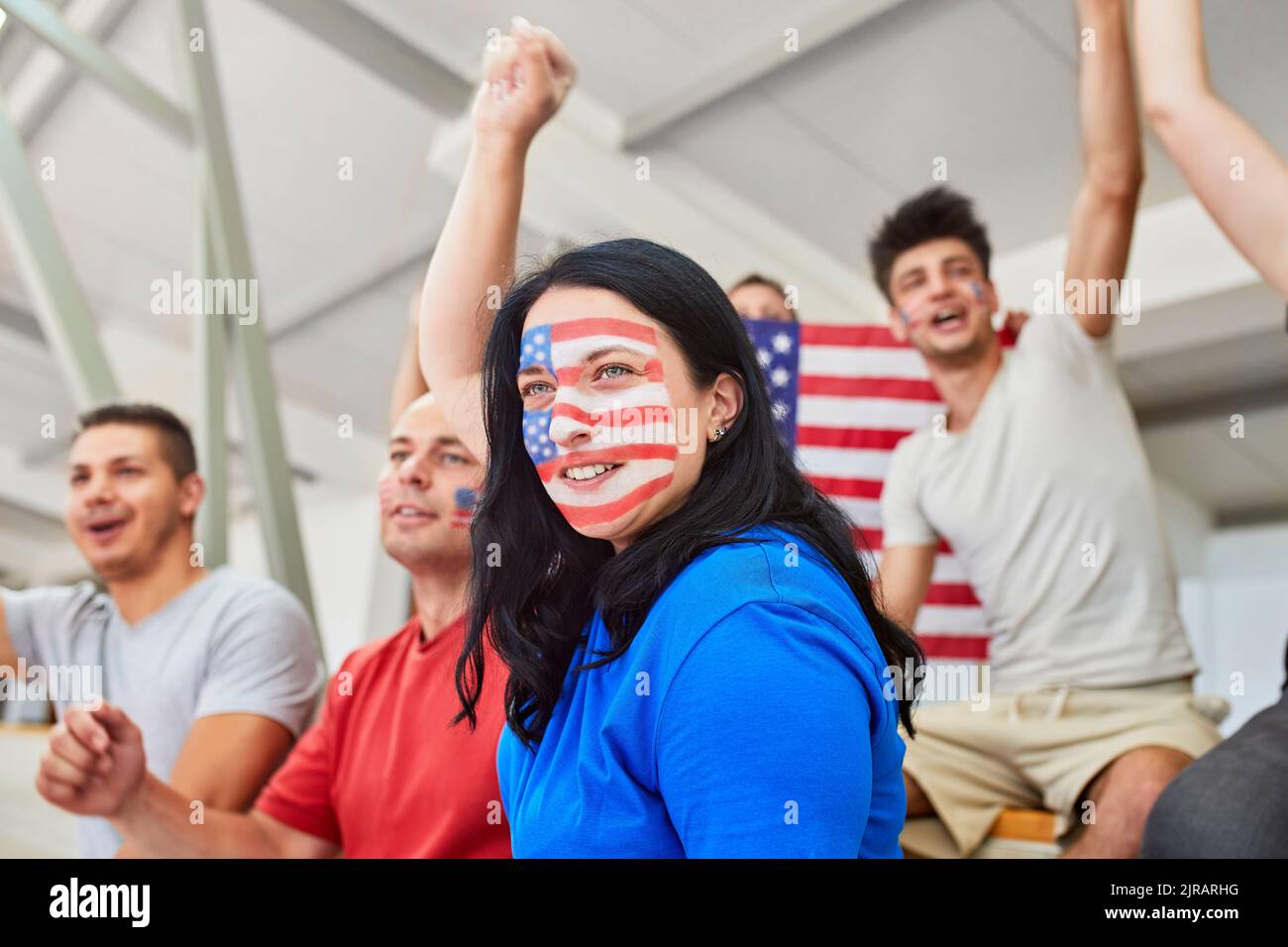 Woman cheering side view hi-res stock photography and images - Alamy