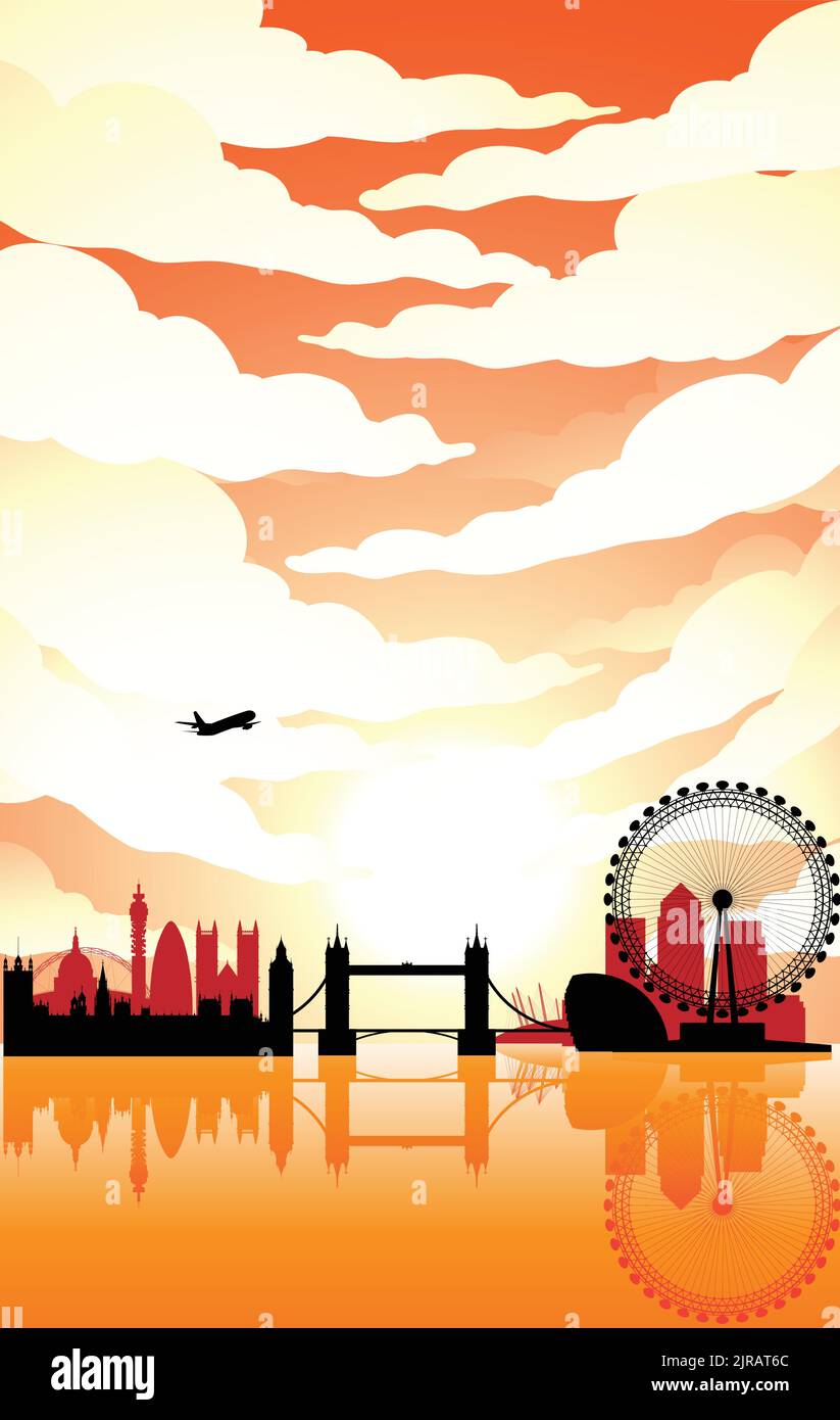 Sunset london landscape Stock Vector Images - Alamy