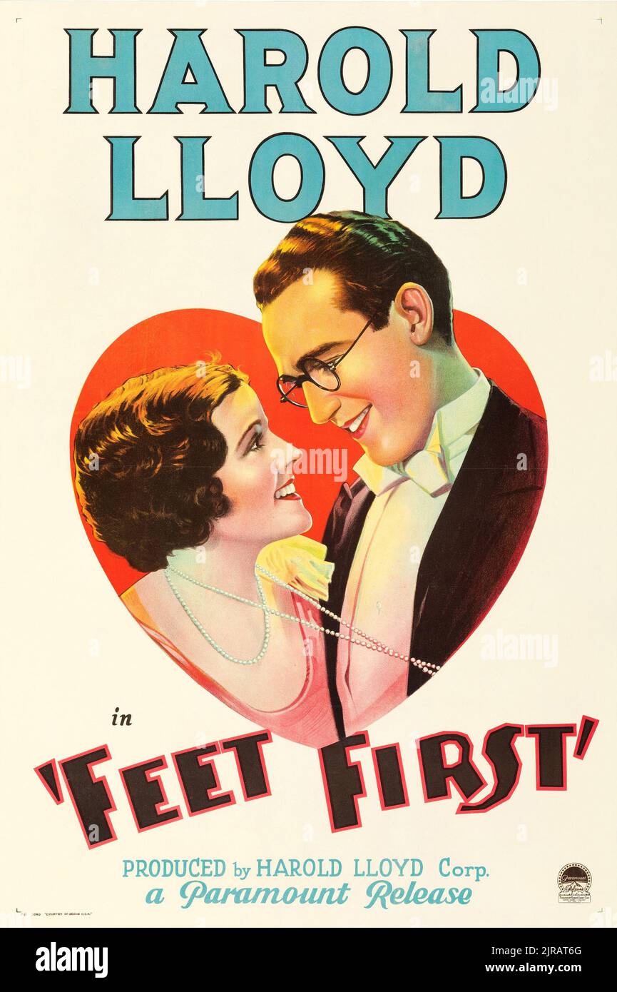 Harold Lloyd - Feet First (Paramount, 1930) Old film poster Stock Photo - Alamy