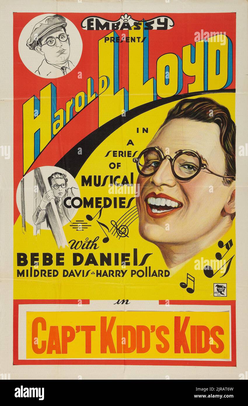 Harold Lloyd Stock poster (Embassy, R-Early 1930s). "Captain Kidd's Kids." - classic film poster ...