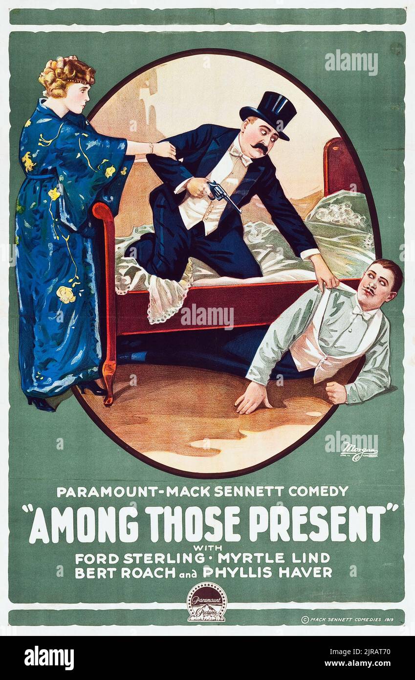 Old movie poster - Harold Lloyd - Among Those Present (Paramount, 1919 Stock Photo - Alamy